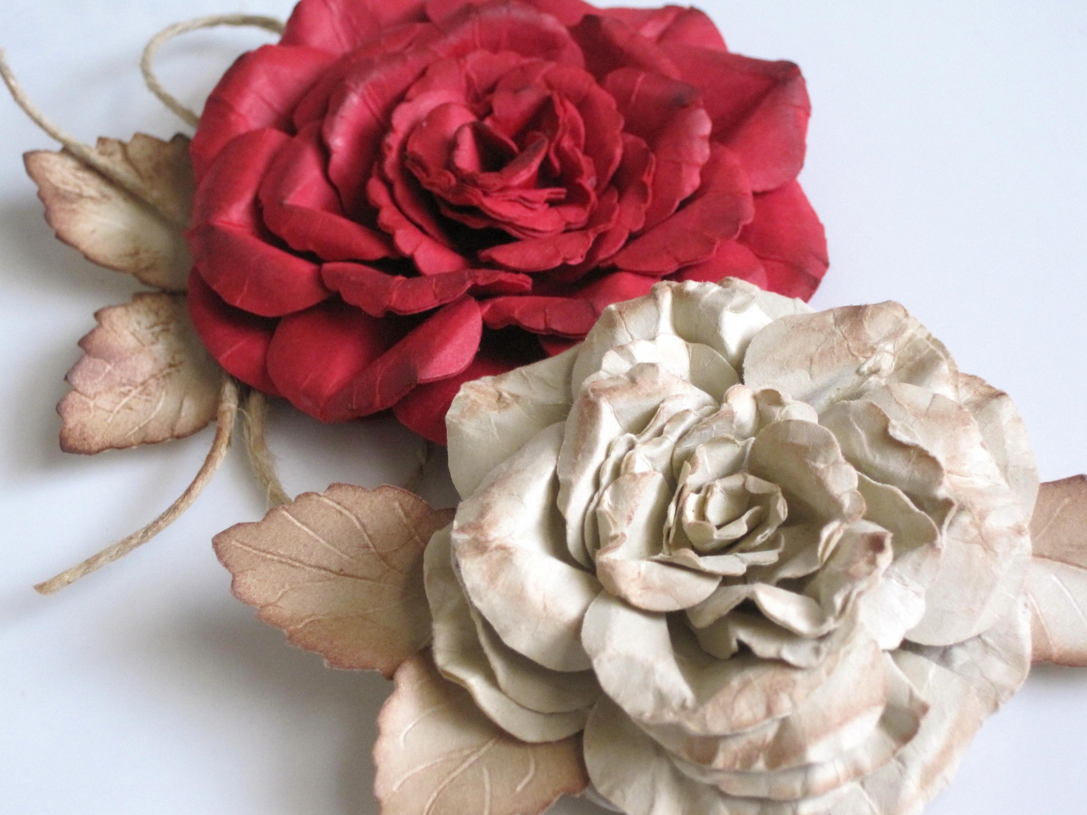 Shabby Chic Paper Rose Set on Luulla