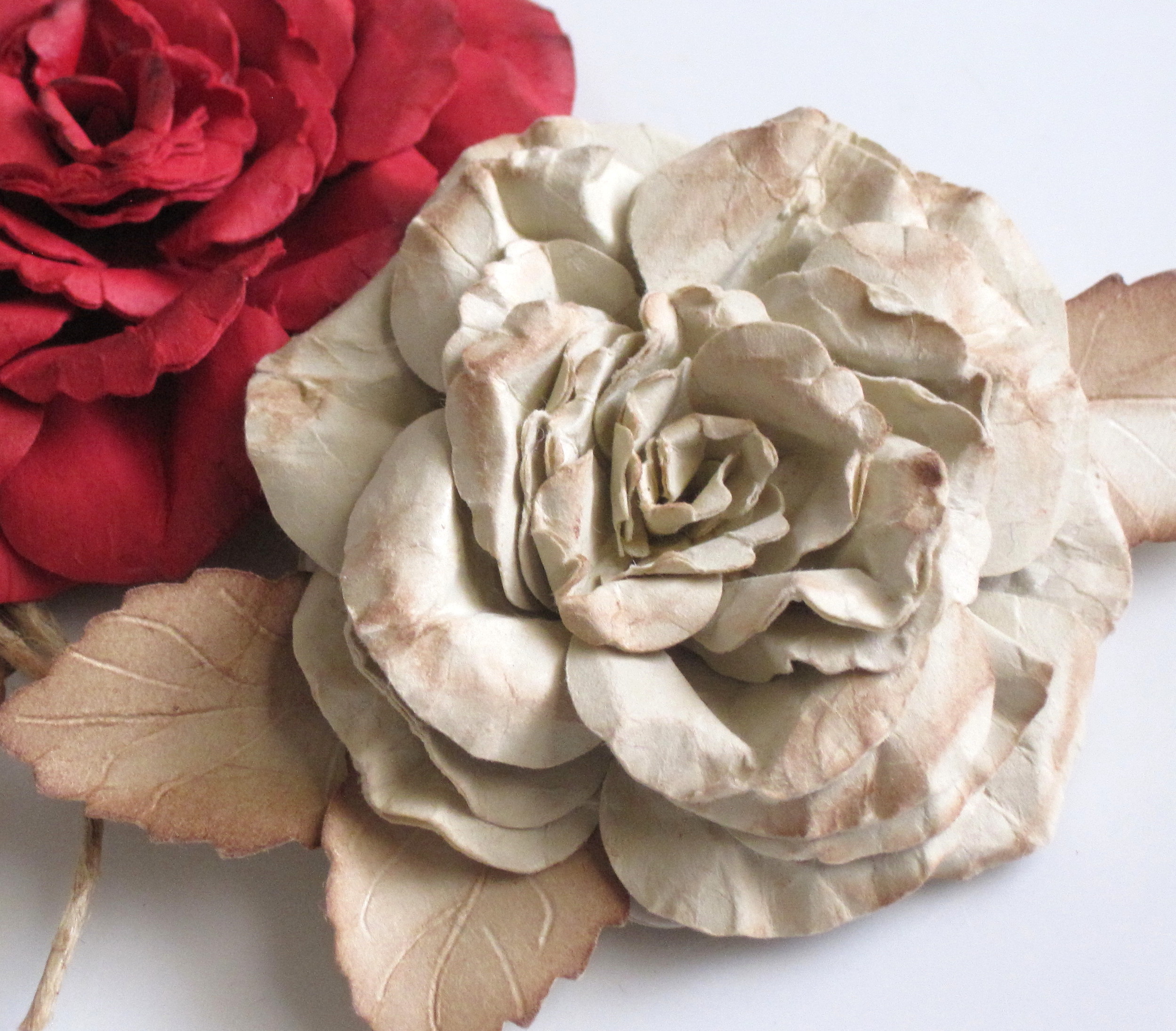 Shabby Chic Paper Rose Set on Luulla